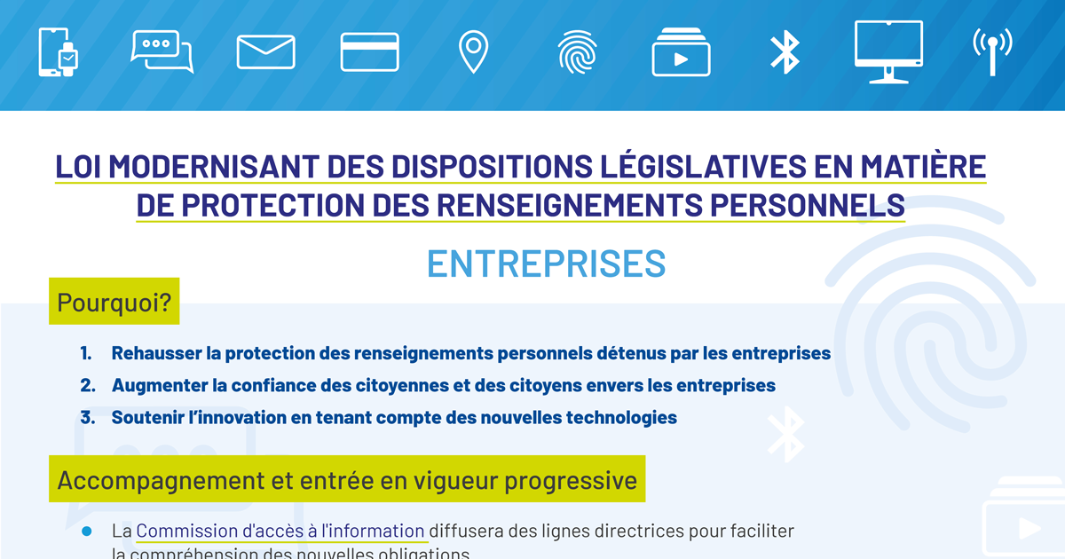 Loi 25 - Modernisation de la protection des renseignements personnels ...